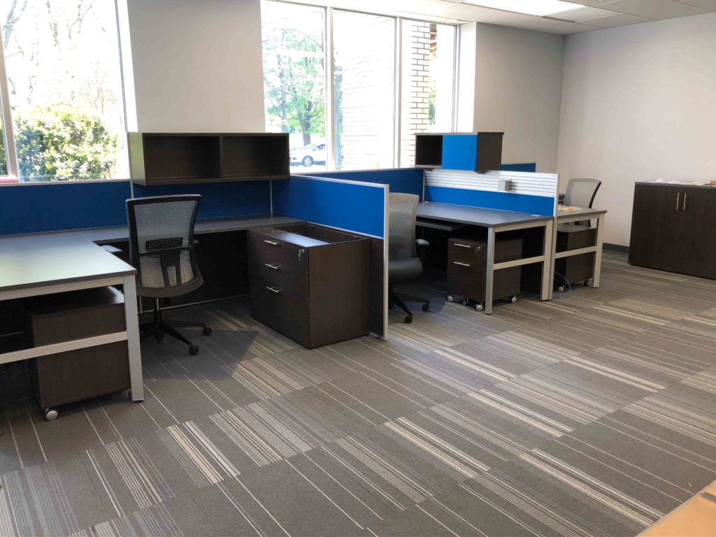 Admin cubicles against wall - System Office Products & Design